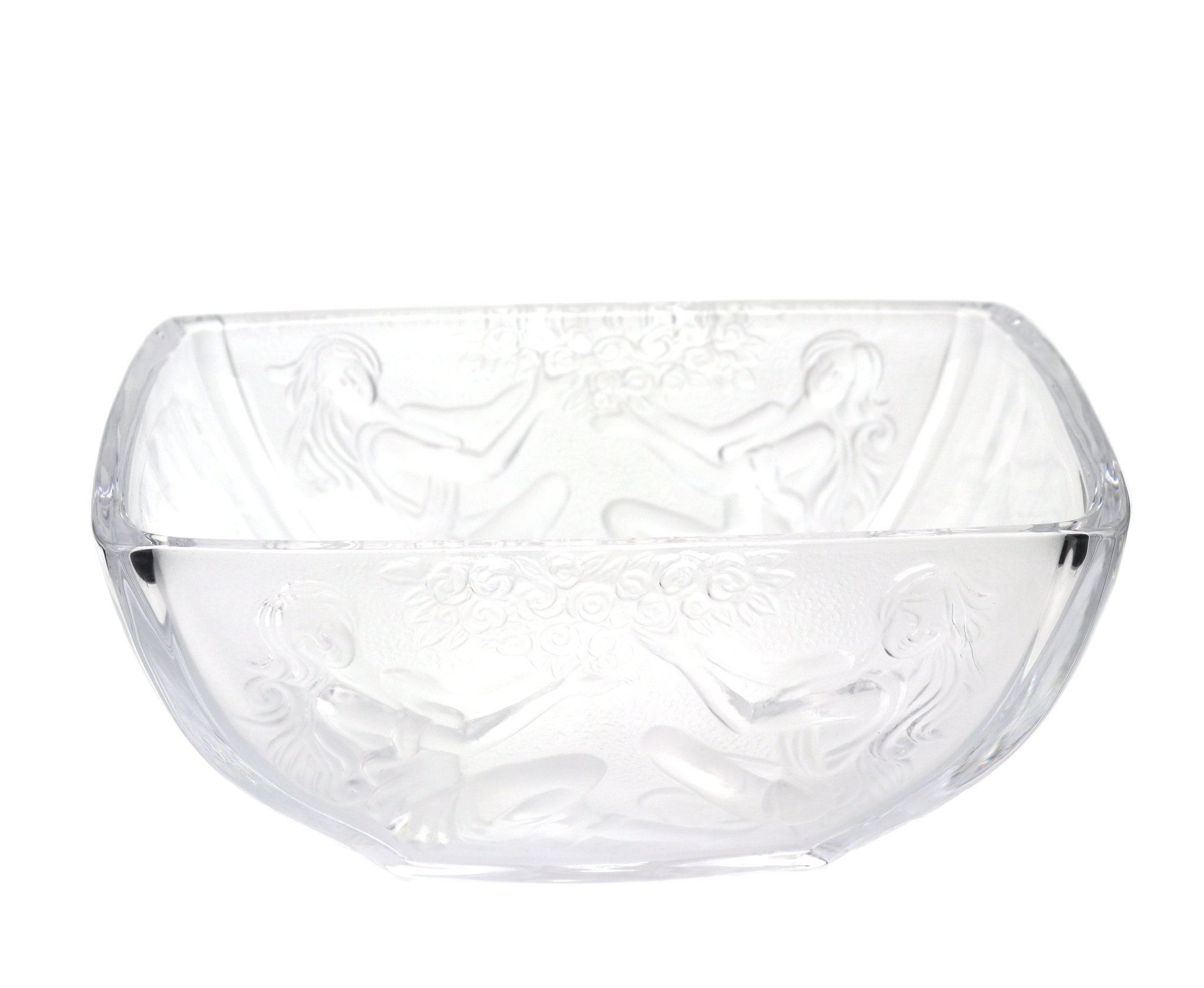 Murano Art Collection Aurora Glass Rectangle Decorative Bowl in Clear ...