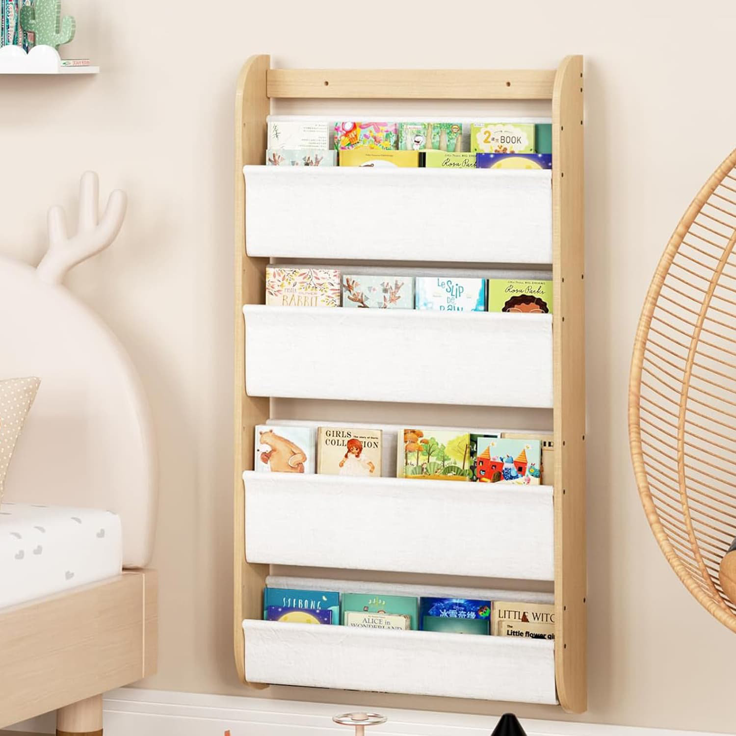 Isabelle & Max™ Natural Wood Bookshelves For Children, Wall Mounted ...