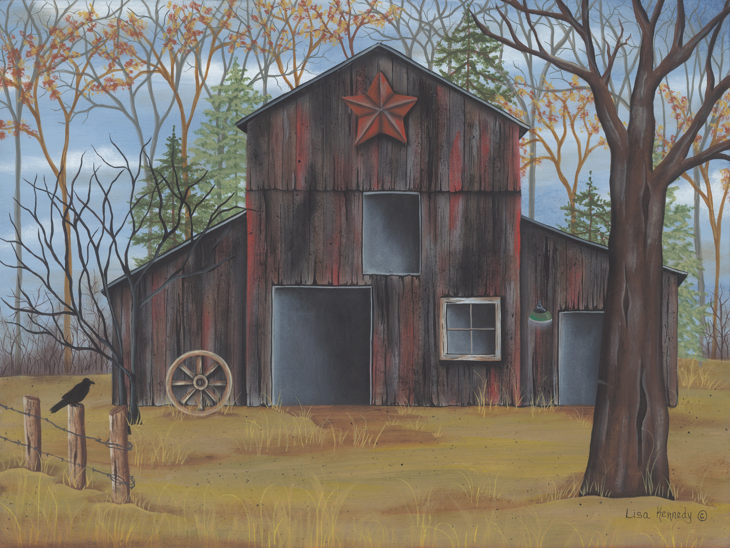 August Grove® Amreece Porter Township Barn On Canvas by Lisa Kennedy ...
