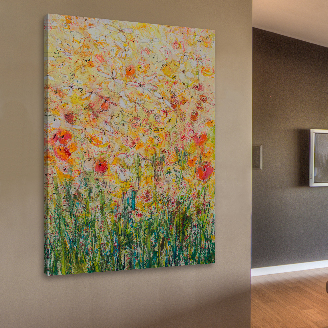 Marmont Hill 'Daisy Chain 21' Painting Print on Wrapped Canvas | Wayfair