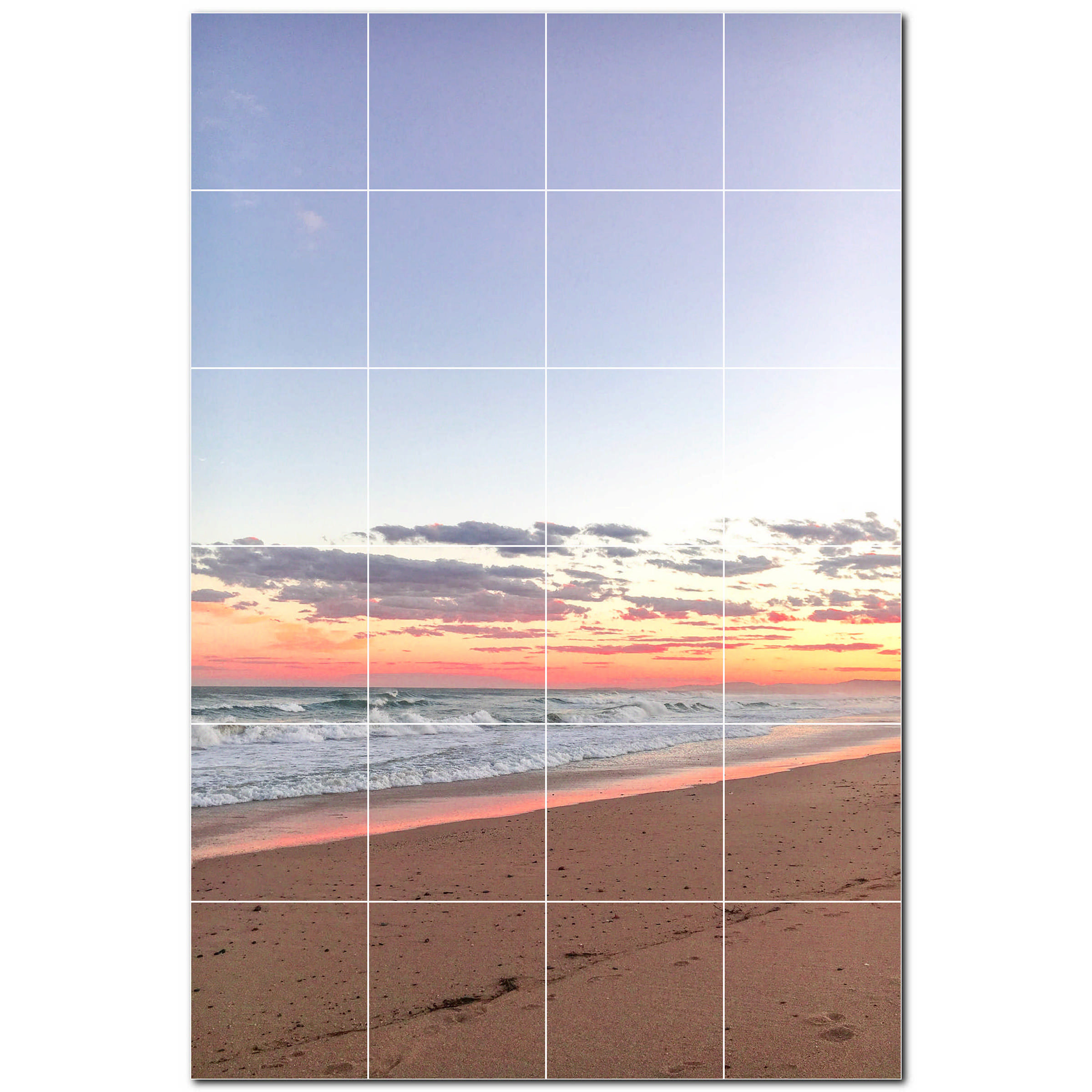 Picture-Tiles.com 32" x 48" Ceramic Sunset Photo Decorative Mural Tile ...