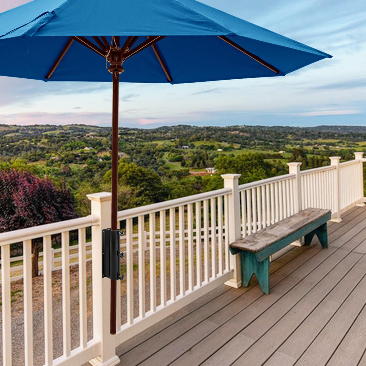 Arlmont & Co. Adjustable Outdoor Parasol Base Metal Parasol Clip ...