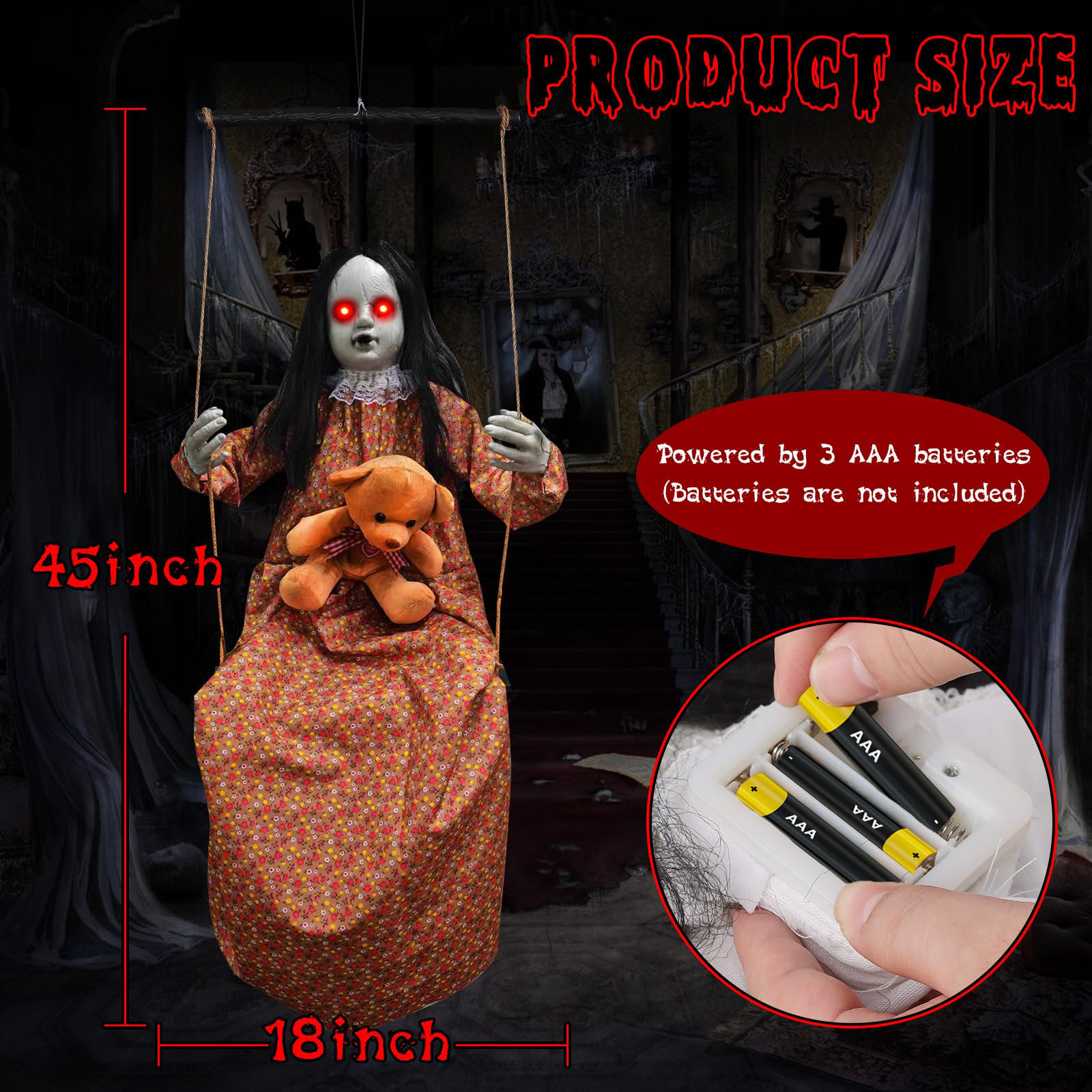 The Holiday Aisle® Scary Halloween Decorations Outdoor - Animated ...