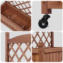 August Grove 2 Piece Outdoor Brown Wooden Mobile Flower Box With ...