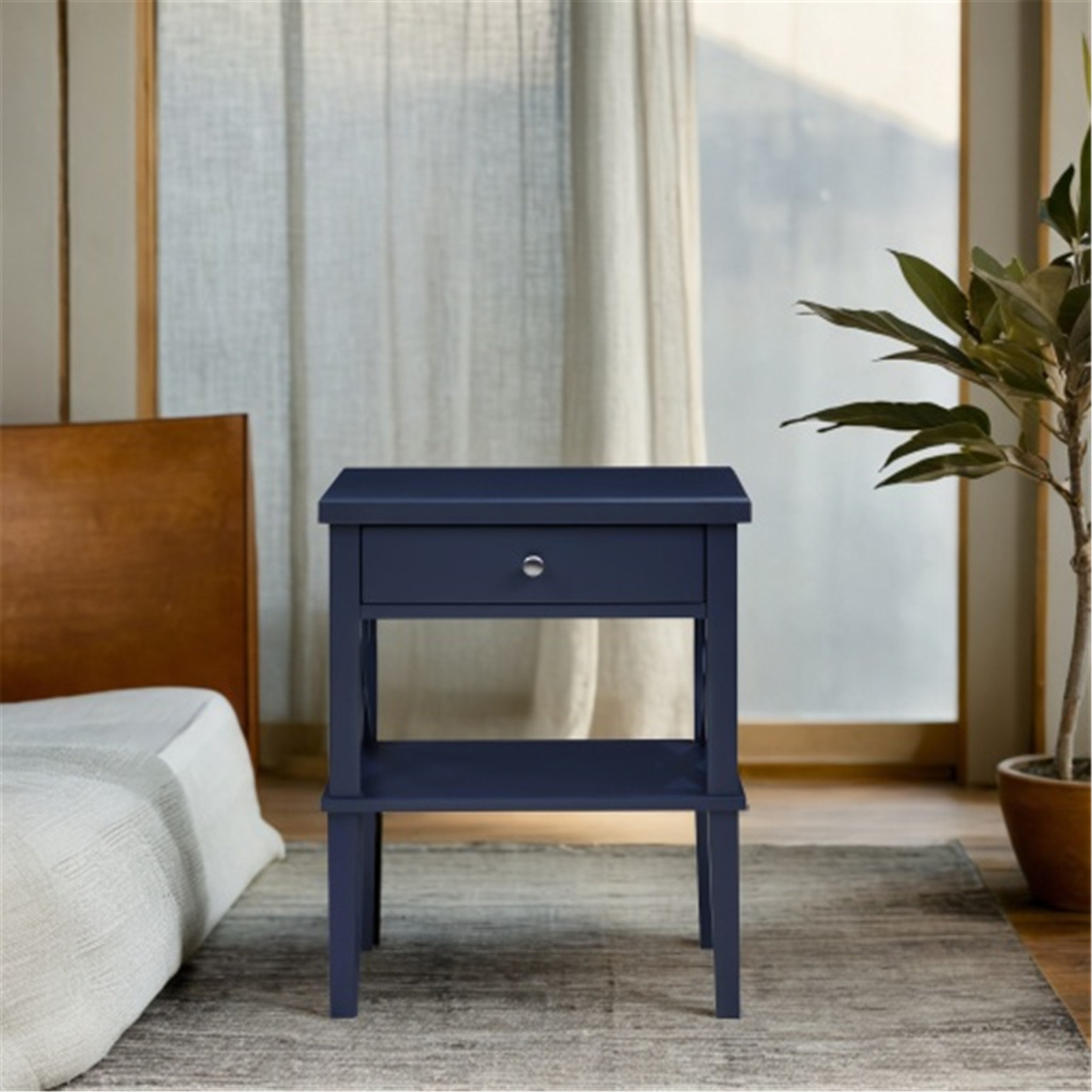 Gracie Oaks Charming Madison Midnight Nightstand for Stylish Bedroom ...