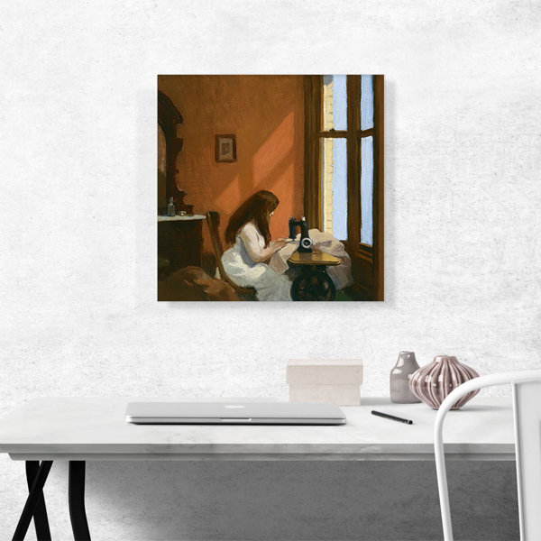ARTCANVAS Girl At Sewing Machine 1921 On Canvas by Edward Hopper ...