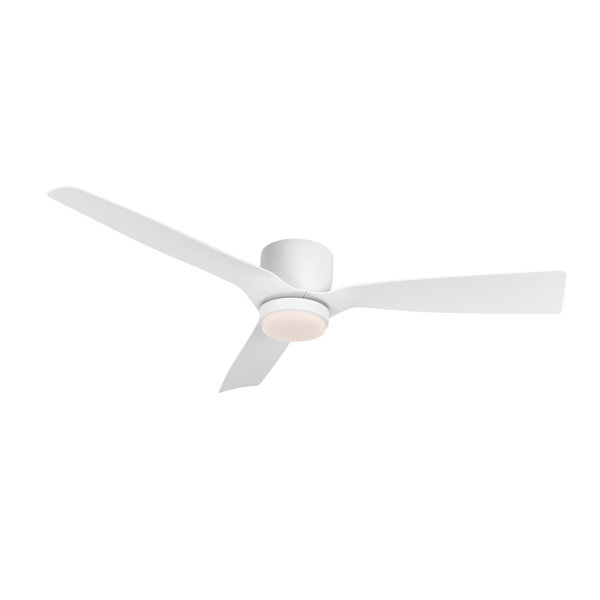 IFZO Flush Mount 52 Inch Morden White Ceiling Fan With Light And Remote ...