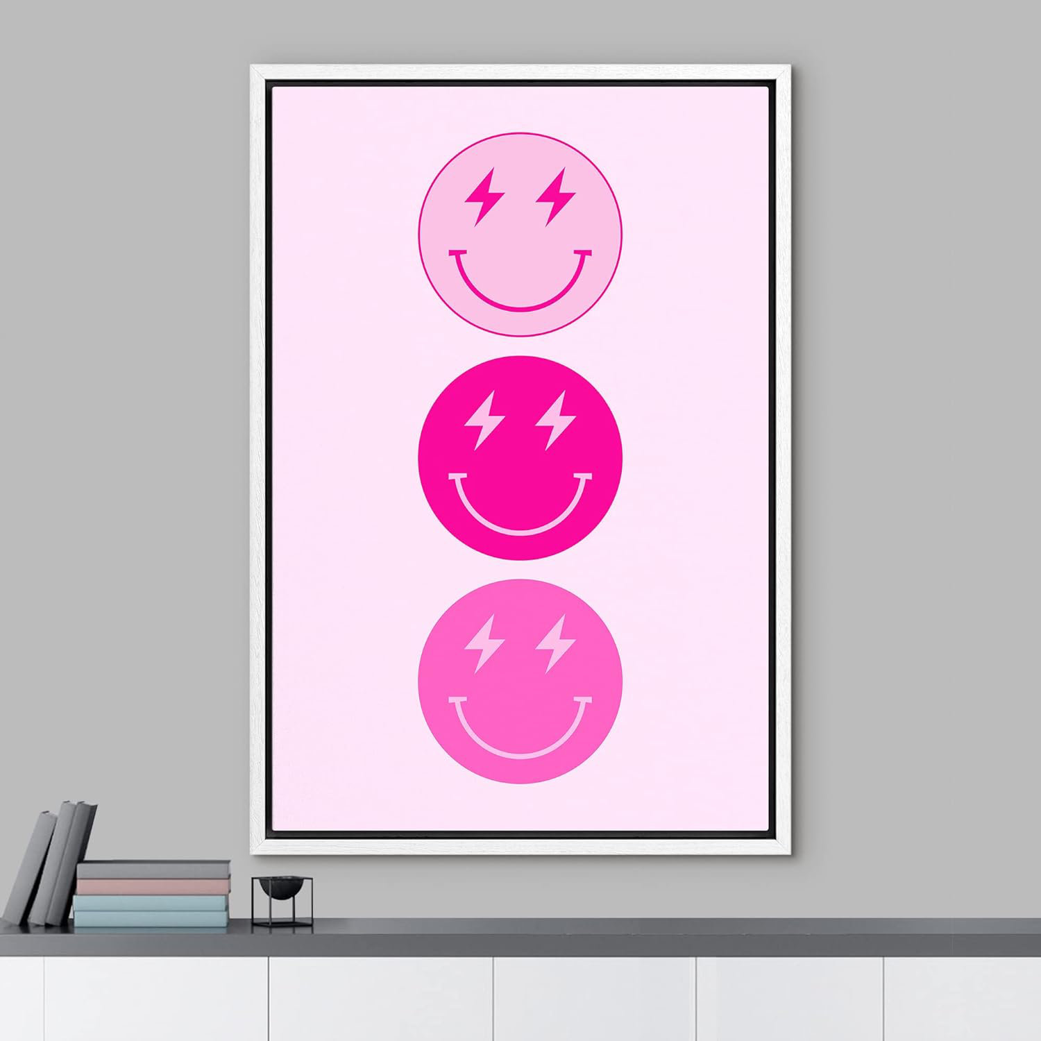 IDEA4WALL Bright Preppy Animals Hot Pink Preppy Room Decor Smiley Face ...