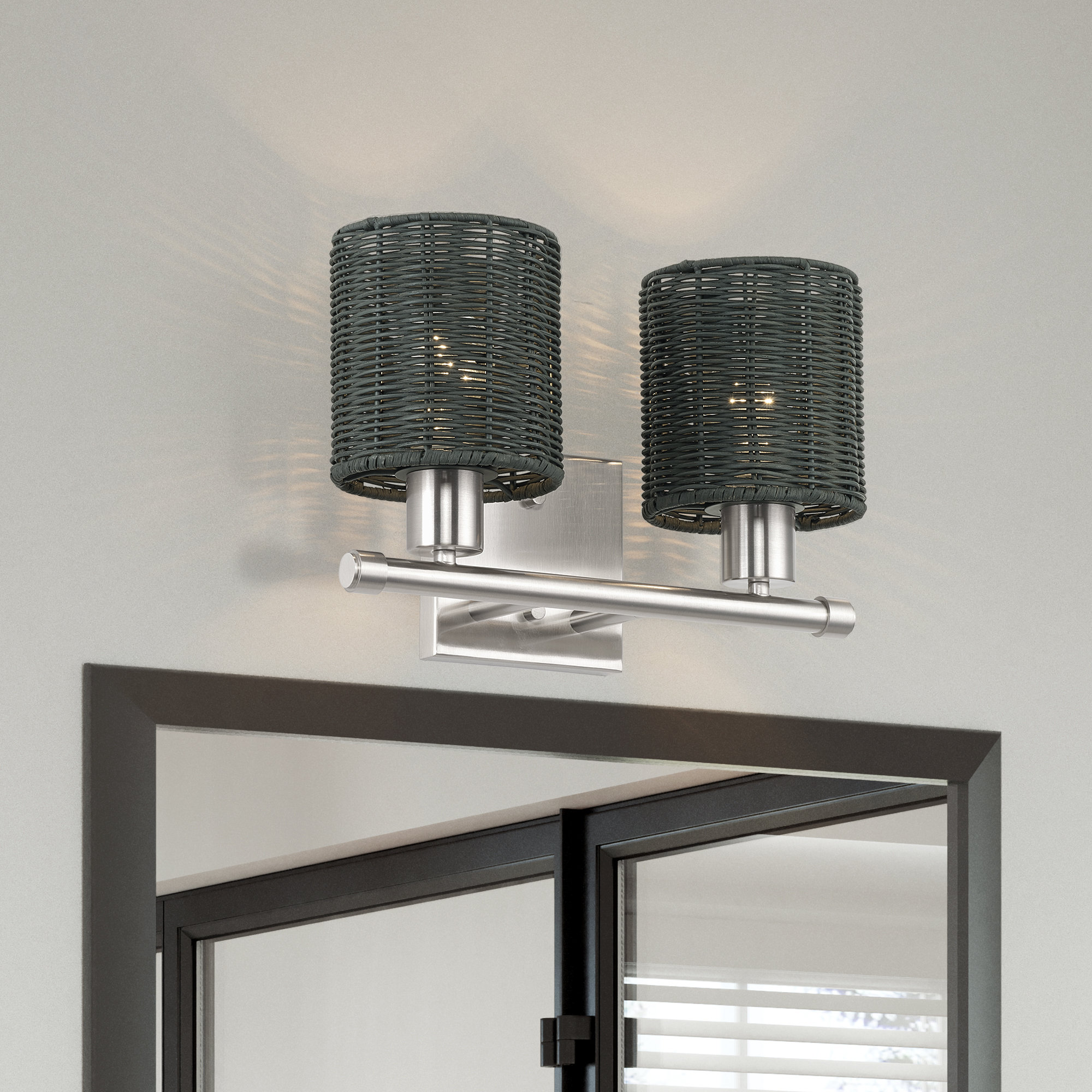 Wade Logan® Arsdale 2 Light Brushed Nickel Vanity Sconce | Wayfair