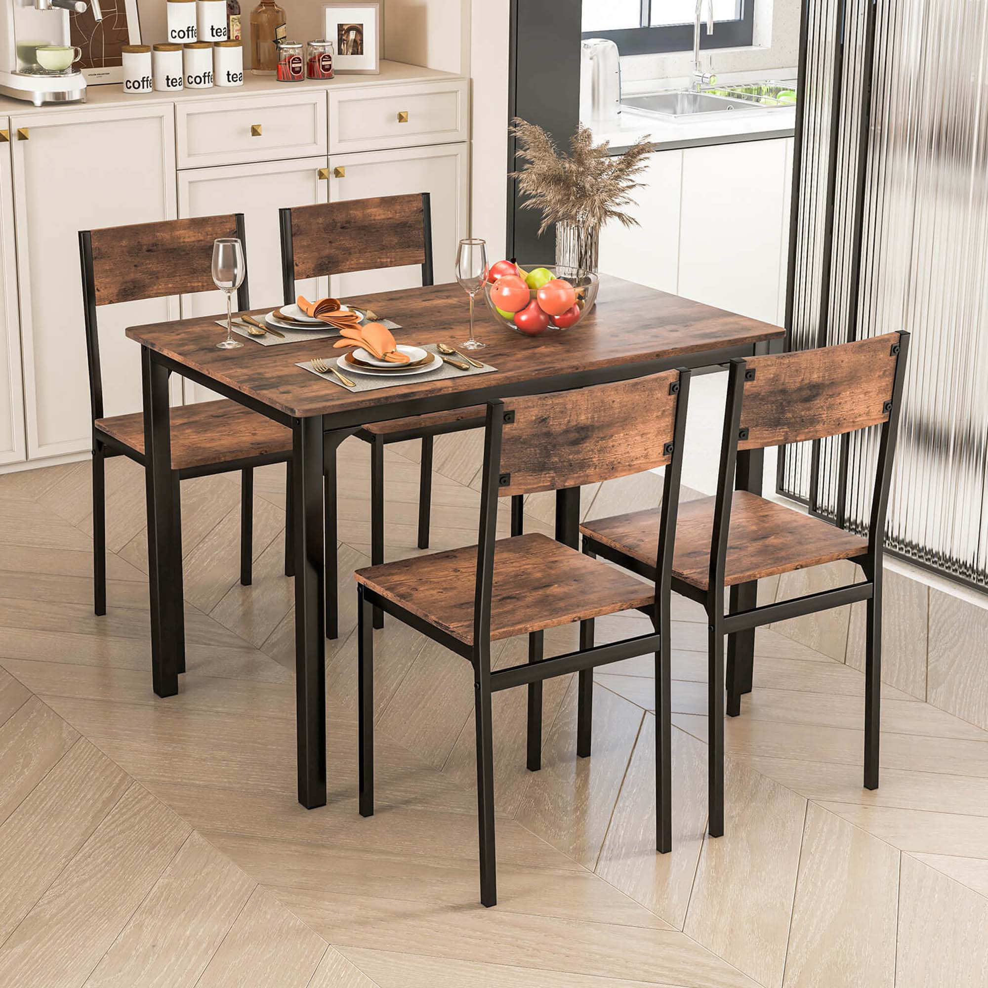 17 Stories Yaker Rectangular 28'' L x 43'' W Restaurant Dining Set ...