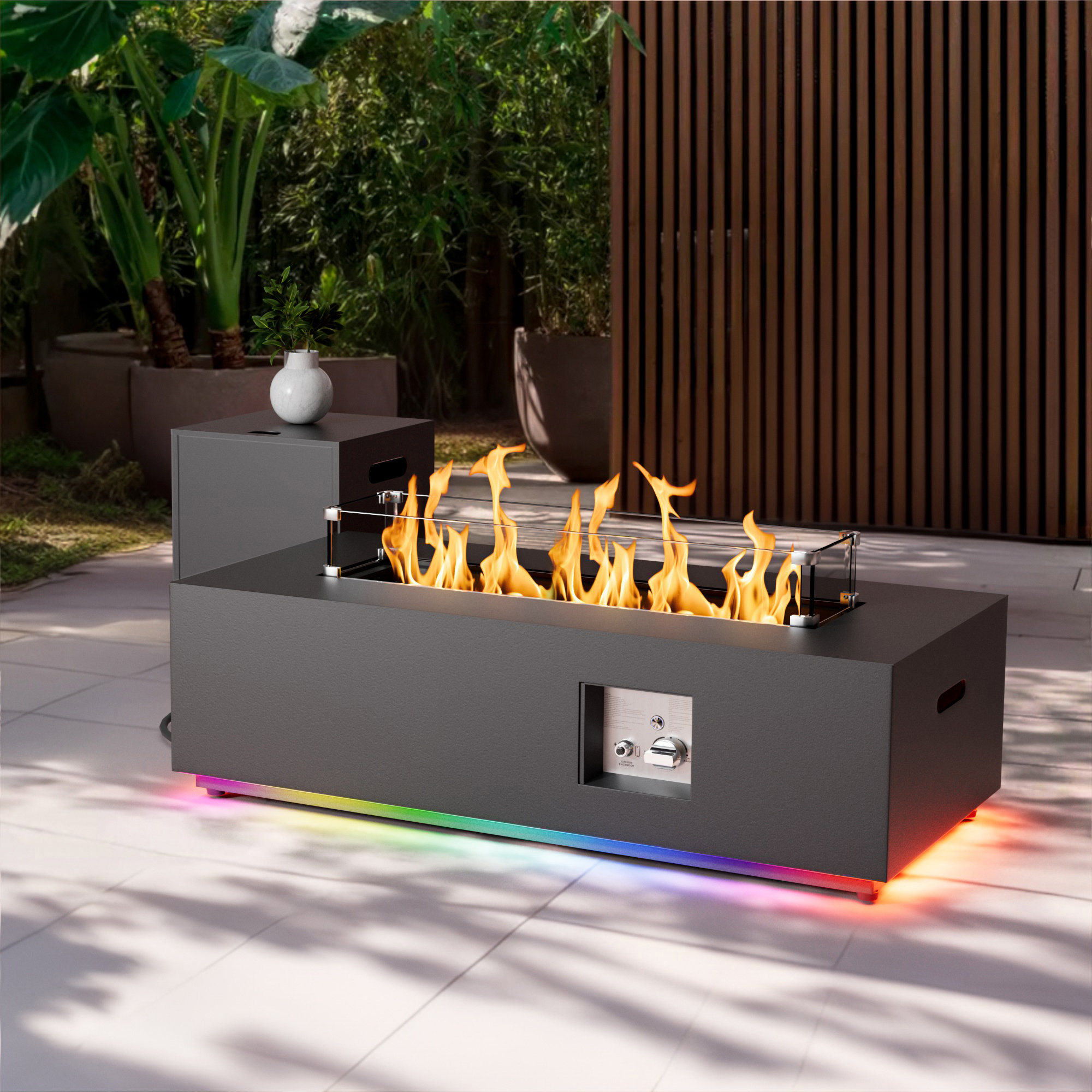 Arlmont & Co. 12.6’’ H X 42’’ W Metal Propane Outdoor Gas Fire Pit ...