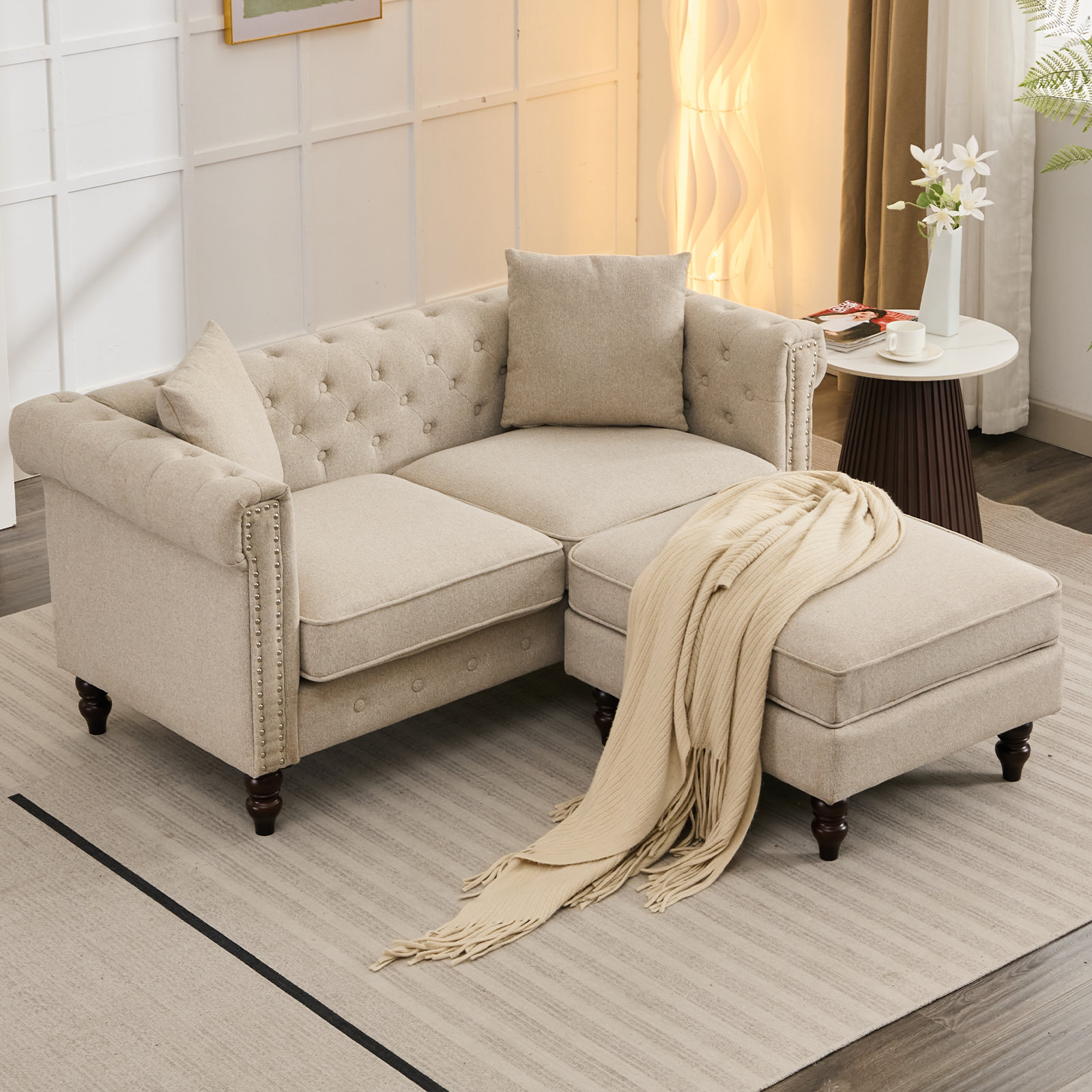 small sectional couch beige