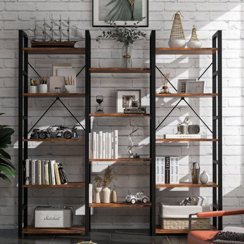 17 Stories Johnclif Steel Etagere Library Bookcase & Reviews | Wayfair