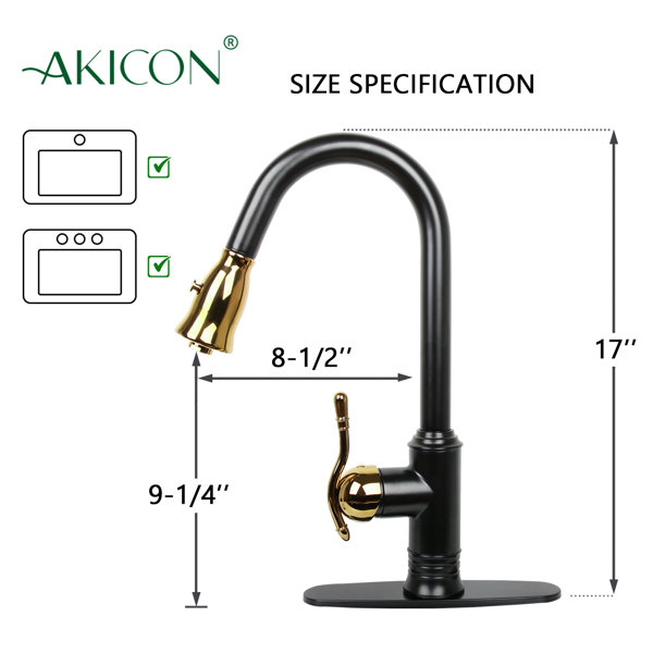Akicon Pull Down Kitchen Faucet & Reviews | Wayfair