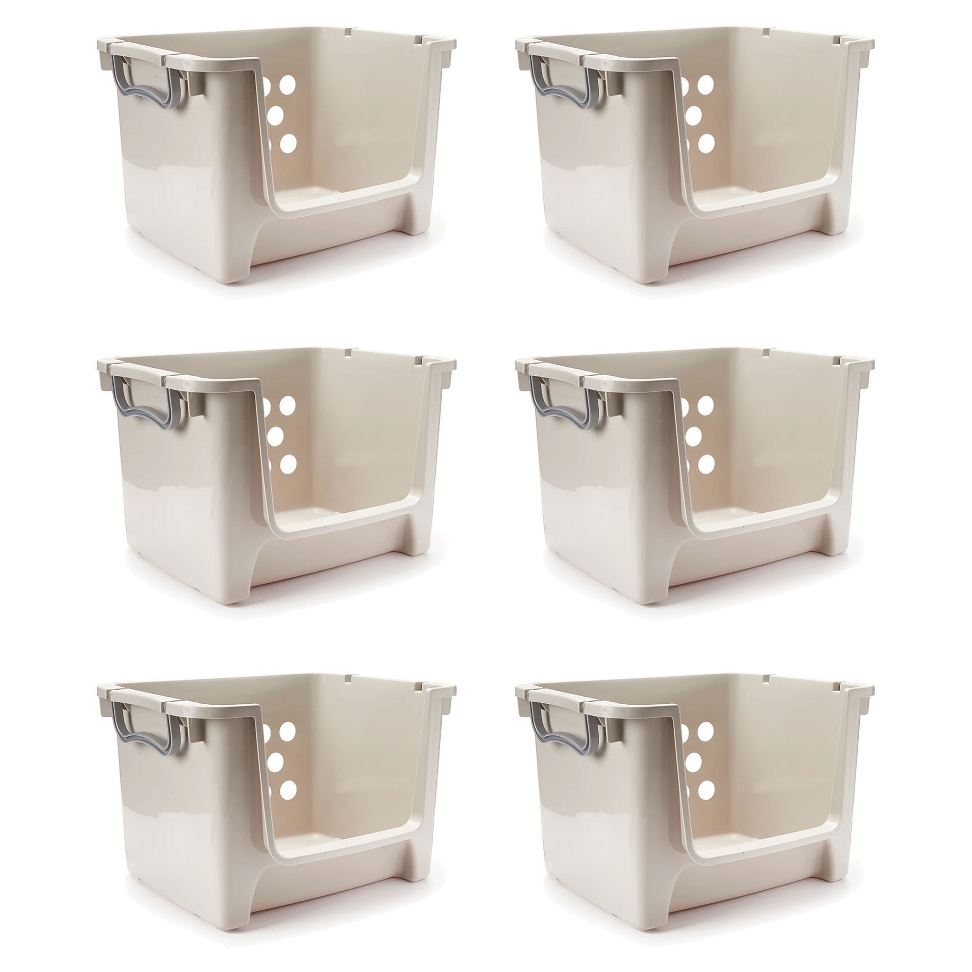 Sterilite Home Organization Stackable Open Storage Bin Container, Gray ...