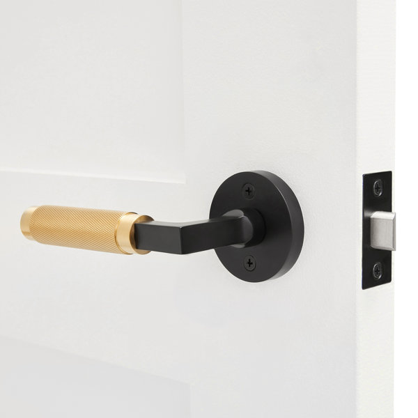 Explore Hardware Monte Carlo Matte Black/Satin Brass Gold Door Lever ...