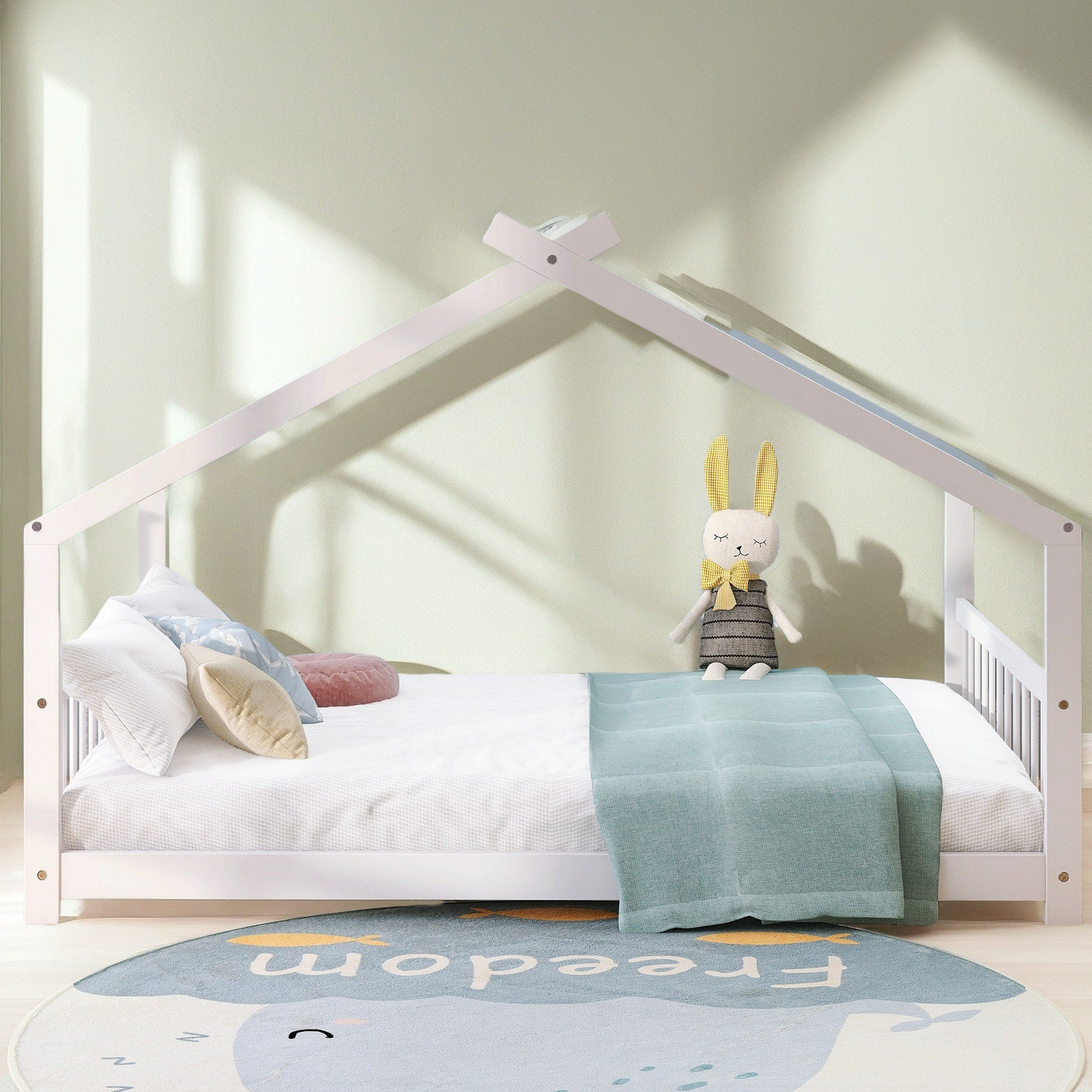 Harper Orchard Antjeline Playhouse Bed with Roof | Solid Pine Wood ...