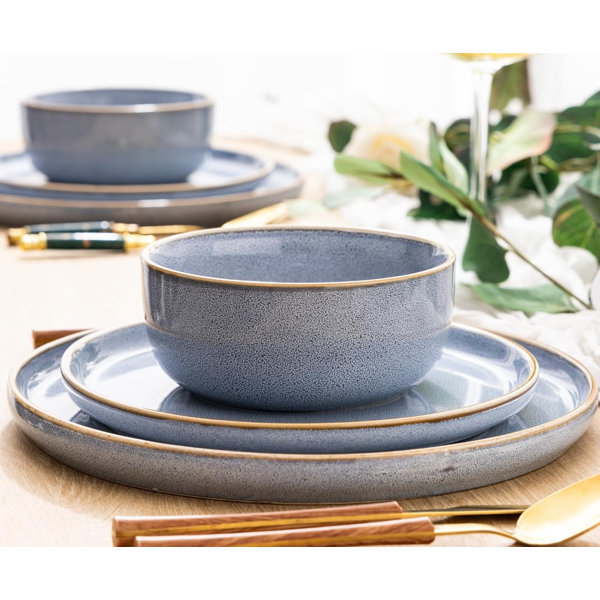 Rosecliff Heights Ceramic Dinnerware Sets for 4, 12 Pieces Stoneware ...
