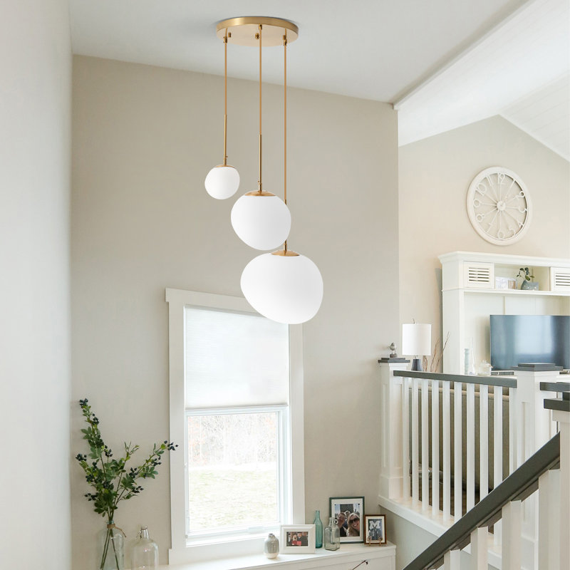 Mercer41 3 - Light Dimmable Globe Chandelier With Irregular White ...