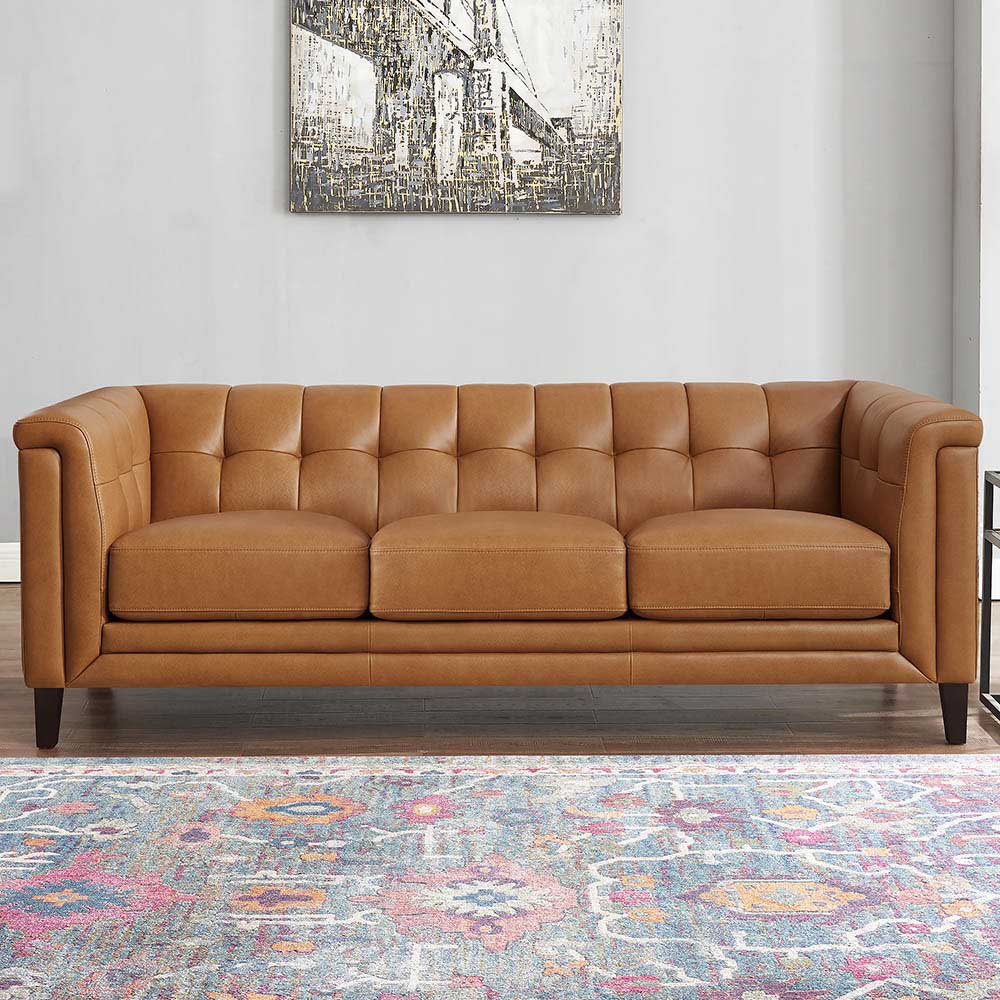 Hokku Designs Colturo 84'' Genuine Leather Sofa | Wayfair Hokku Designs Colturo 84'' Genuine Leather Sofa | Wayfair