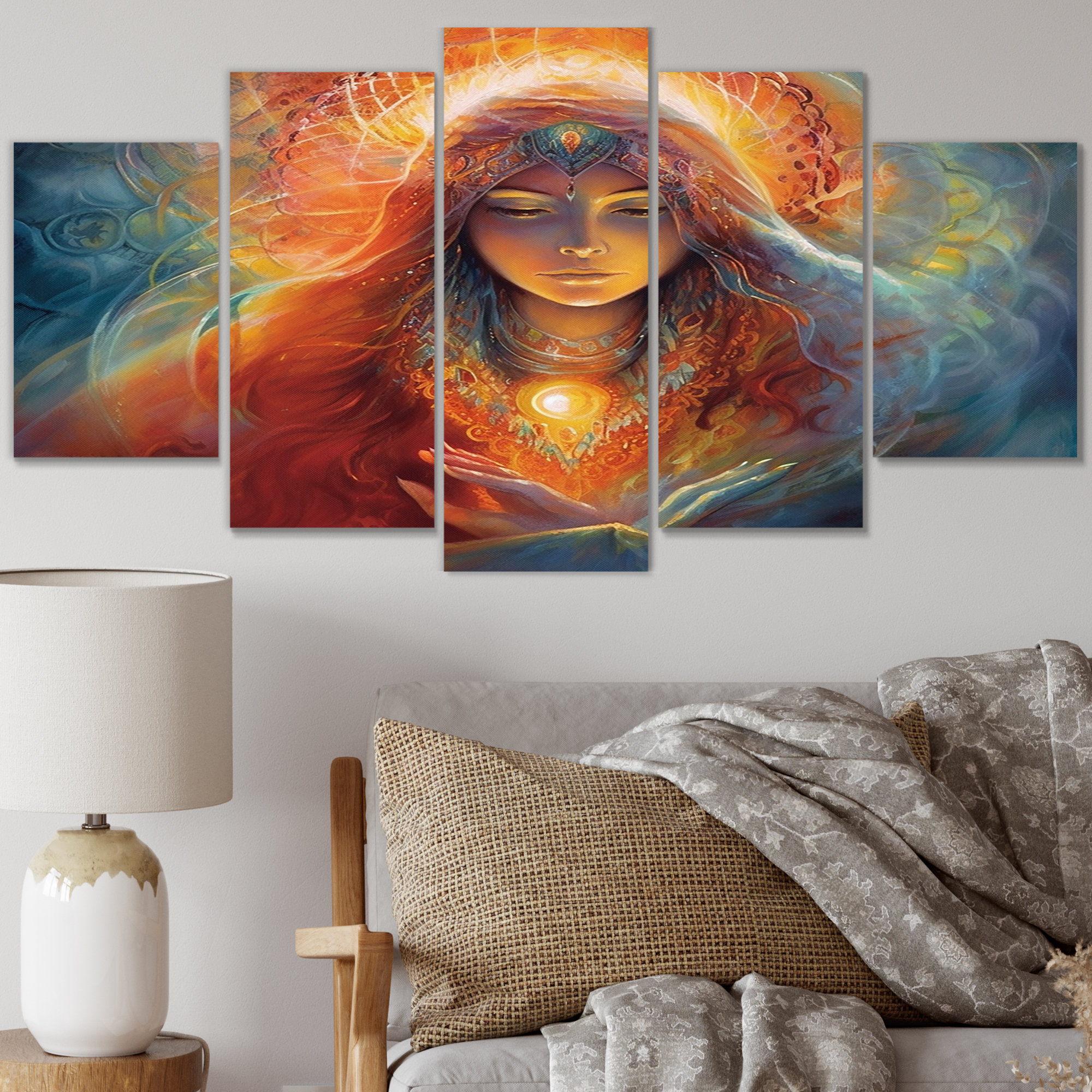 Design Art Divine Goddess Incantations - Meditation Wall Art Living ...