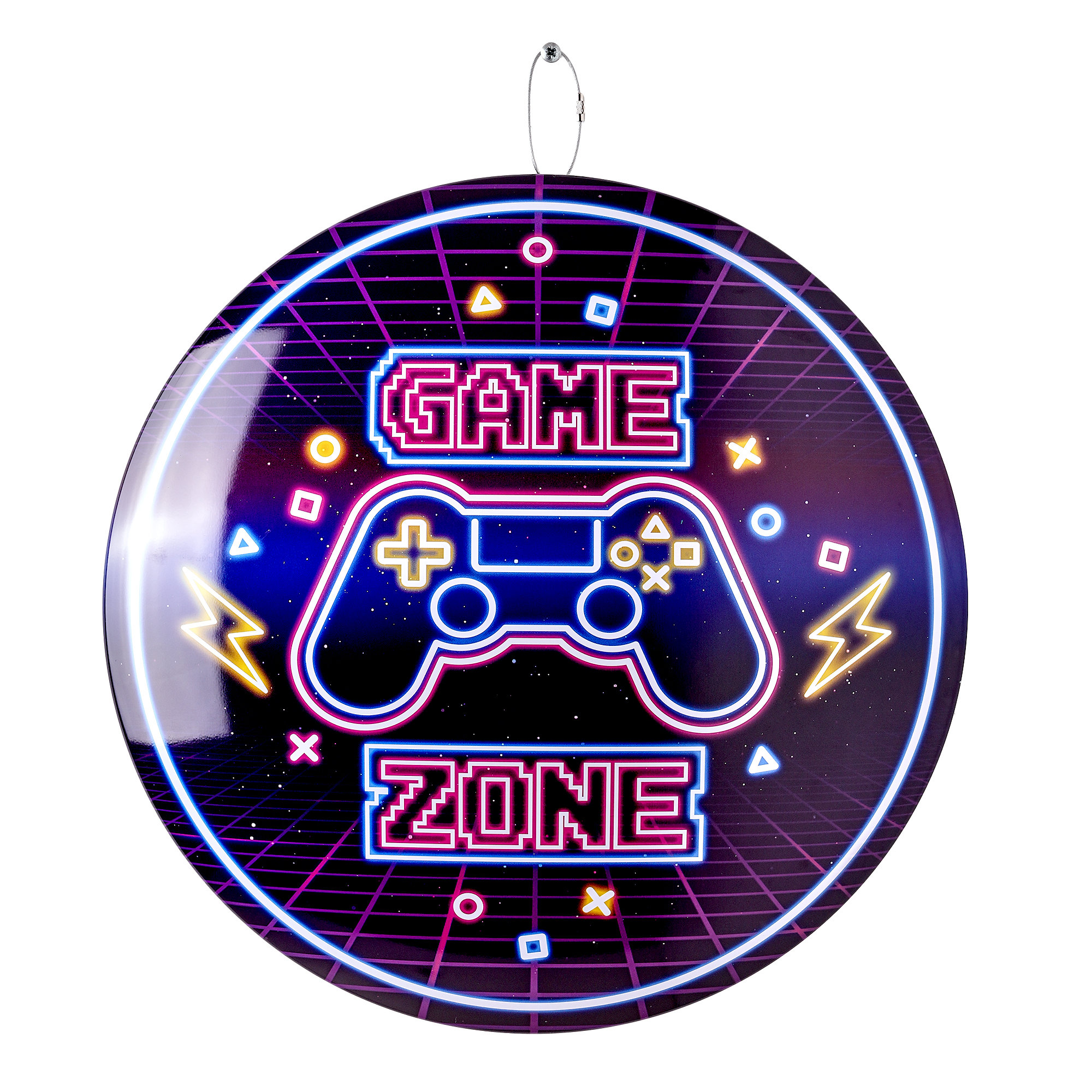 17 Stories Game Zone Domed Metal Sign Round Dome Metal Sign - 15" | Wayfair