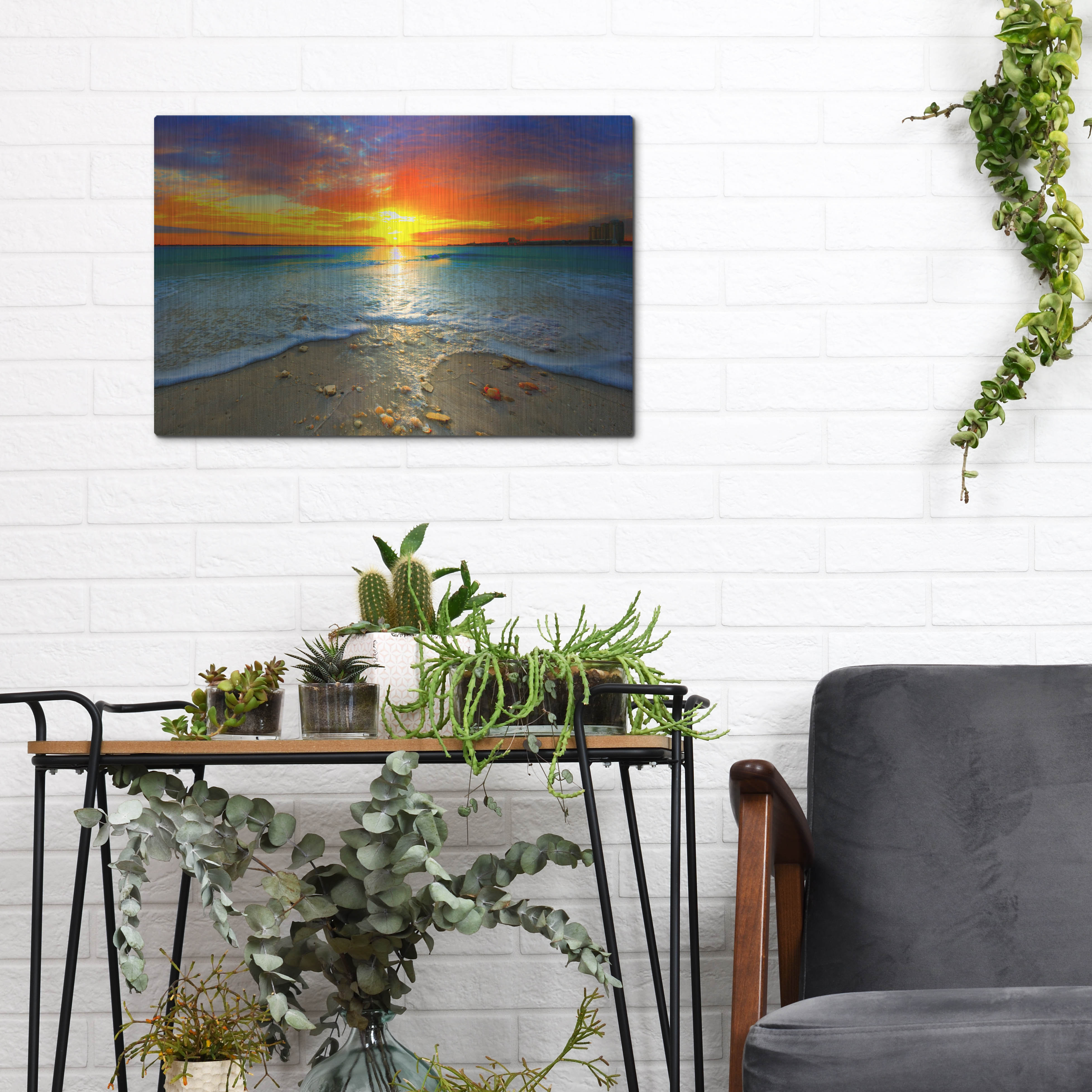 Dovecove " Amazing Red Sunset Over Blue Ocean " by Ezra Tanner | Wayfair