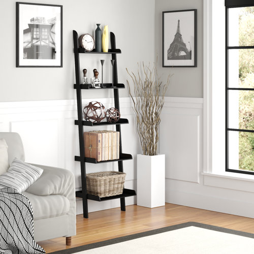 Ballucci Lado 5-Tier 67" H x 18" W Wood Leaning Ladder Bookcase ...