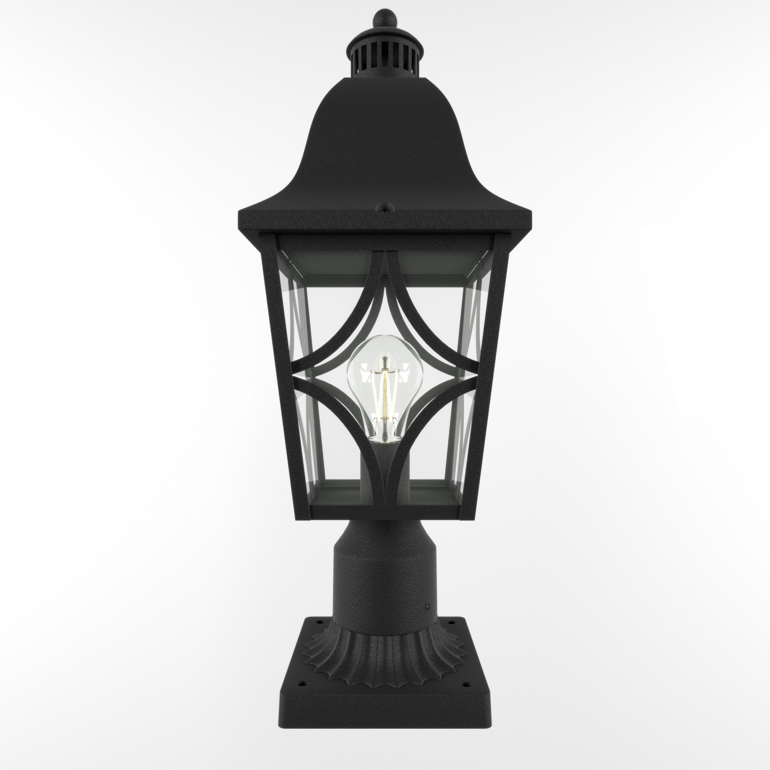 Alcott Hill® Reece Outdoor Post Lanterns with Glass Shade & Aluminum ...