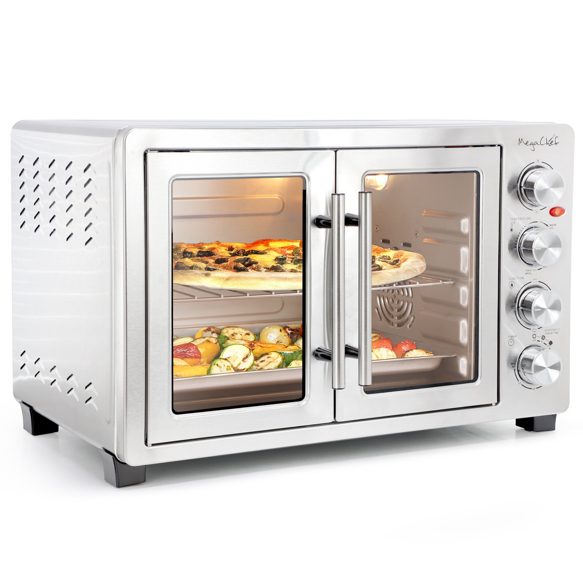 MegaChef 45 Liter Electric French Door Rotisserie Convection Counter ...