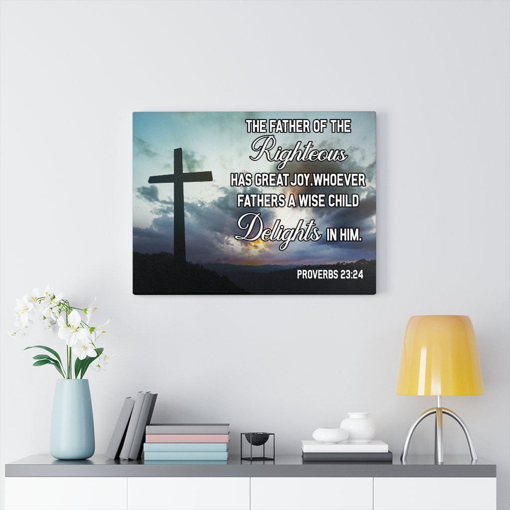 Express Your Love Gifts Wise Father Proverbs 23:24 Christian Dad Canvas ...