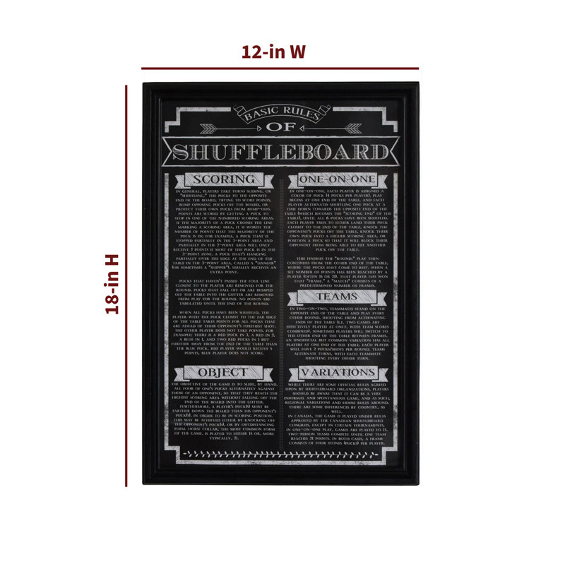 Hathaway Games 'Shuffleboard Game Rules' Framed Textual Art & Reviews ...