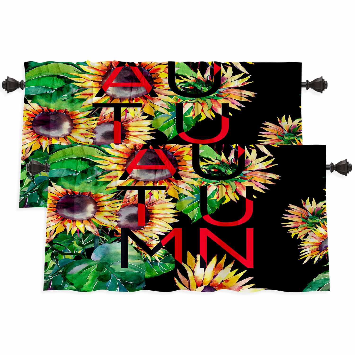 Ophelia & Co. Yellow 52"W Beautiful Graphic Bright Floral Window ...