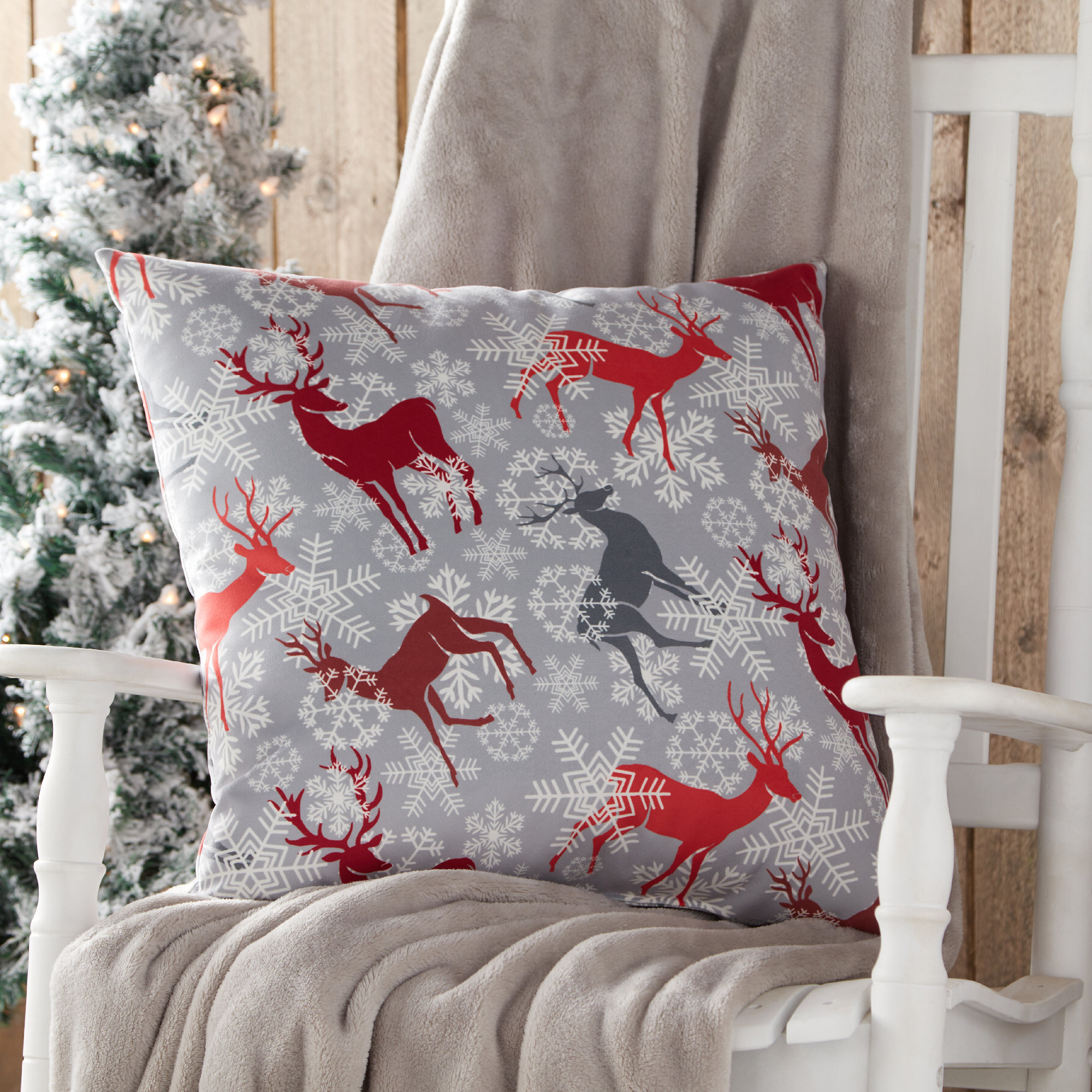 Greendale Home Fashions Reindeer Cotton Throw Pillow | Wayfair