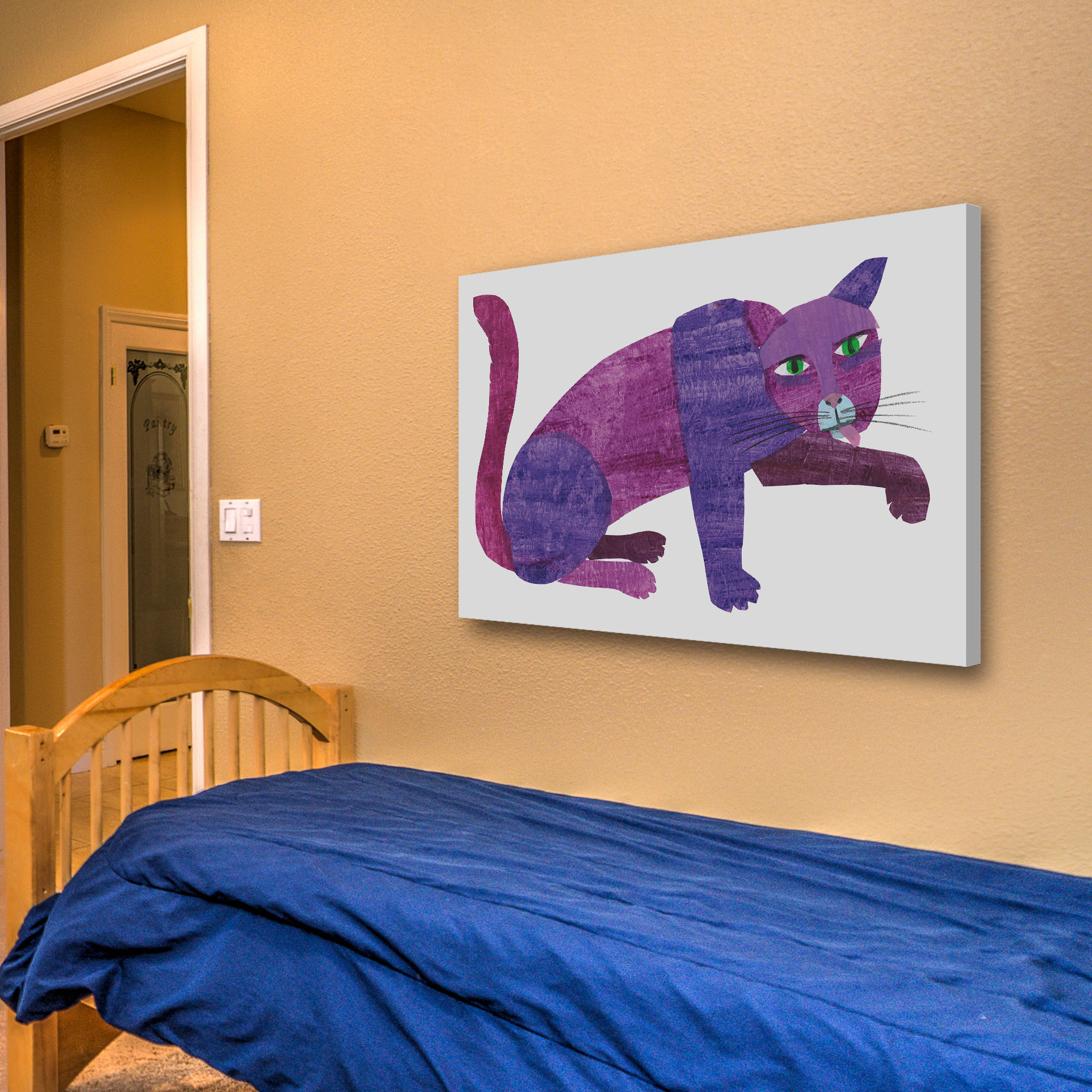 Marmont Hill Purple Cat by Eric Carle - Painting on Canvas | Wayfair.co.uk