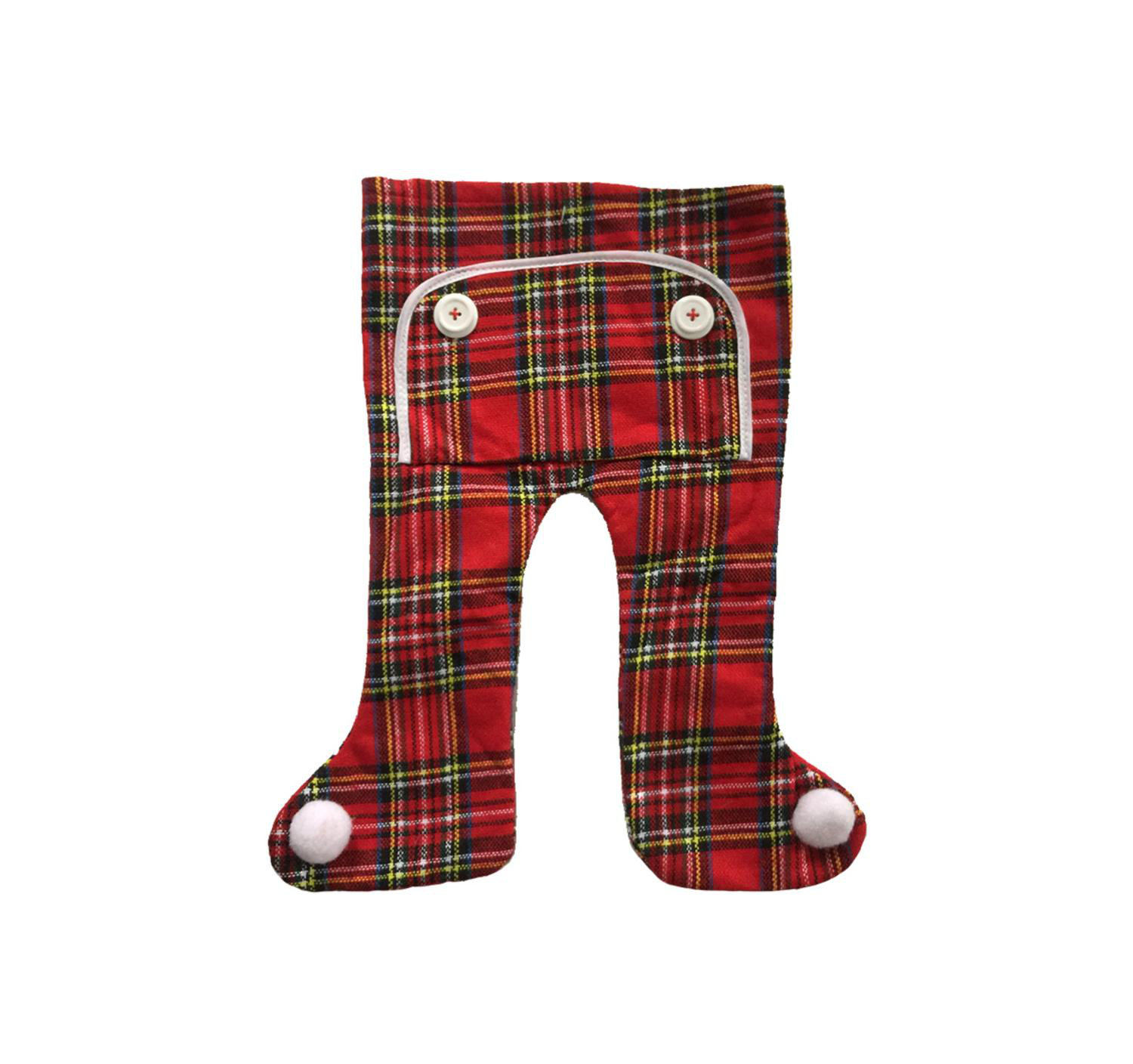 Northlight 16" Traditional Red Plaid Long John Christmas Stocking with ...