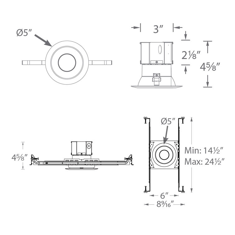WAC Limited Pop-in Round 4" LED Slim Profile Recessed Lighting Kit ...