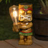 Trinx 9"H Solar-Powered Tiki Statue with LED Lights | Wayfair