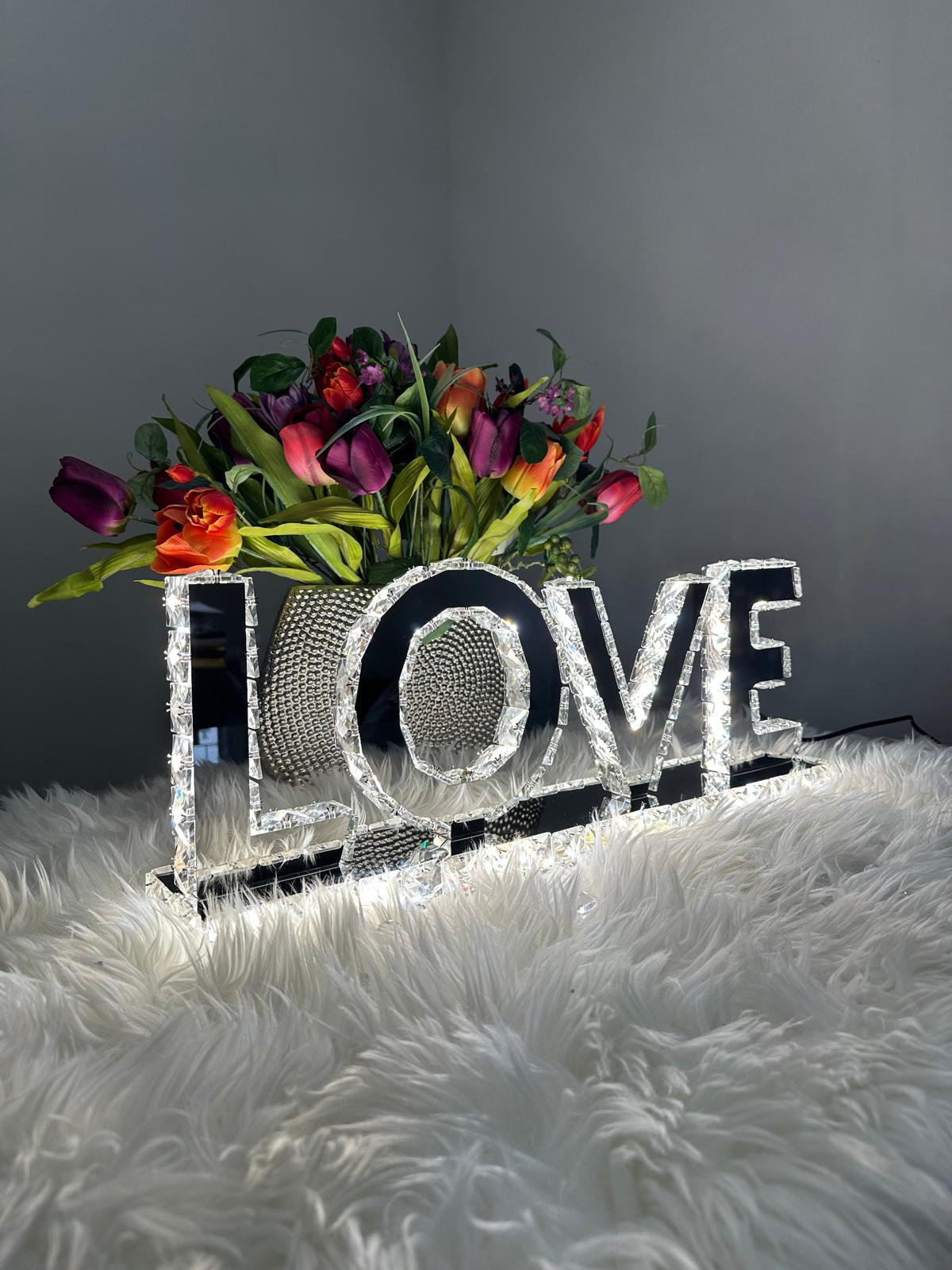 Rosdorf Park Love Led Crystal Sign With Stainless Steel Base – 31.2 ...