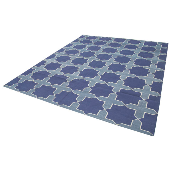 Lofy Cotton Blue Rug | Wayfair