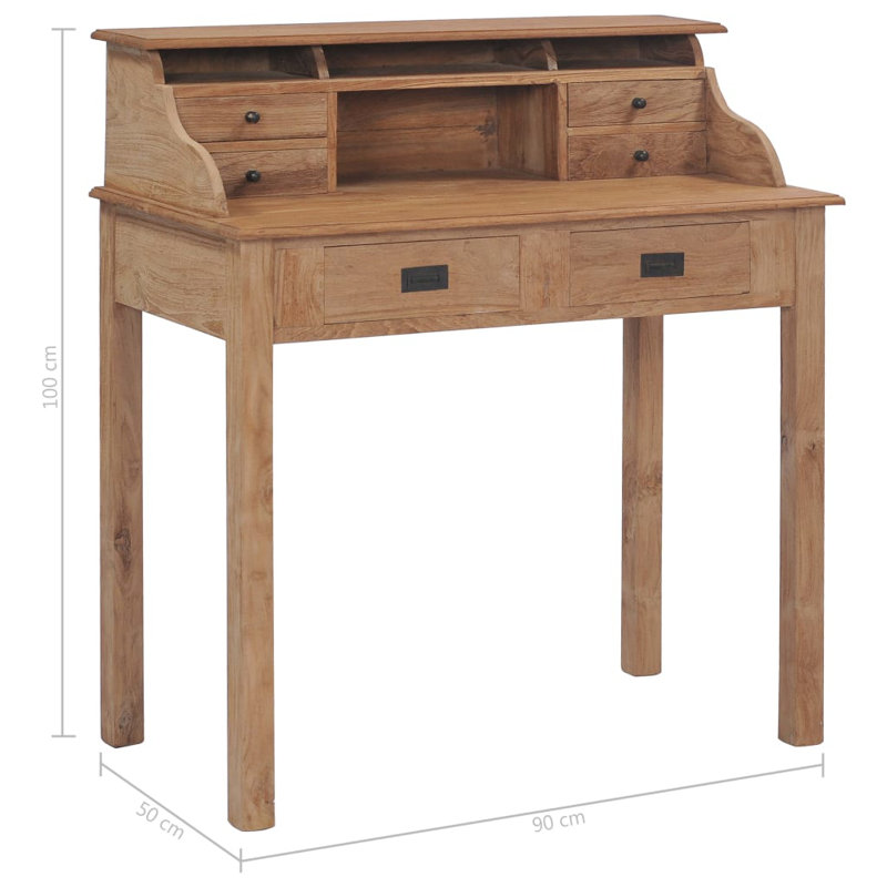 Millwood Pines Charece Solid Wood Desk | Wayfair