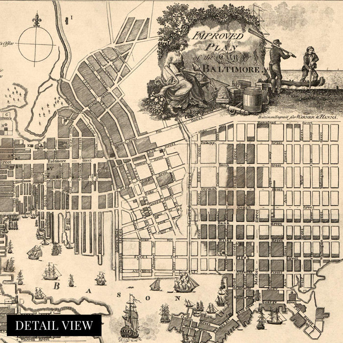 HISTORIC PRINTS HISTORIX Vintage 1804 Baltimore Map Poster - 18X24 Inch ...