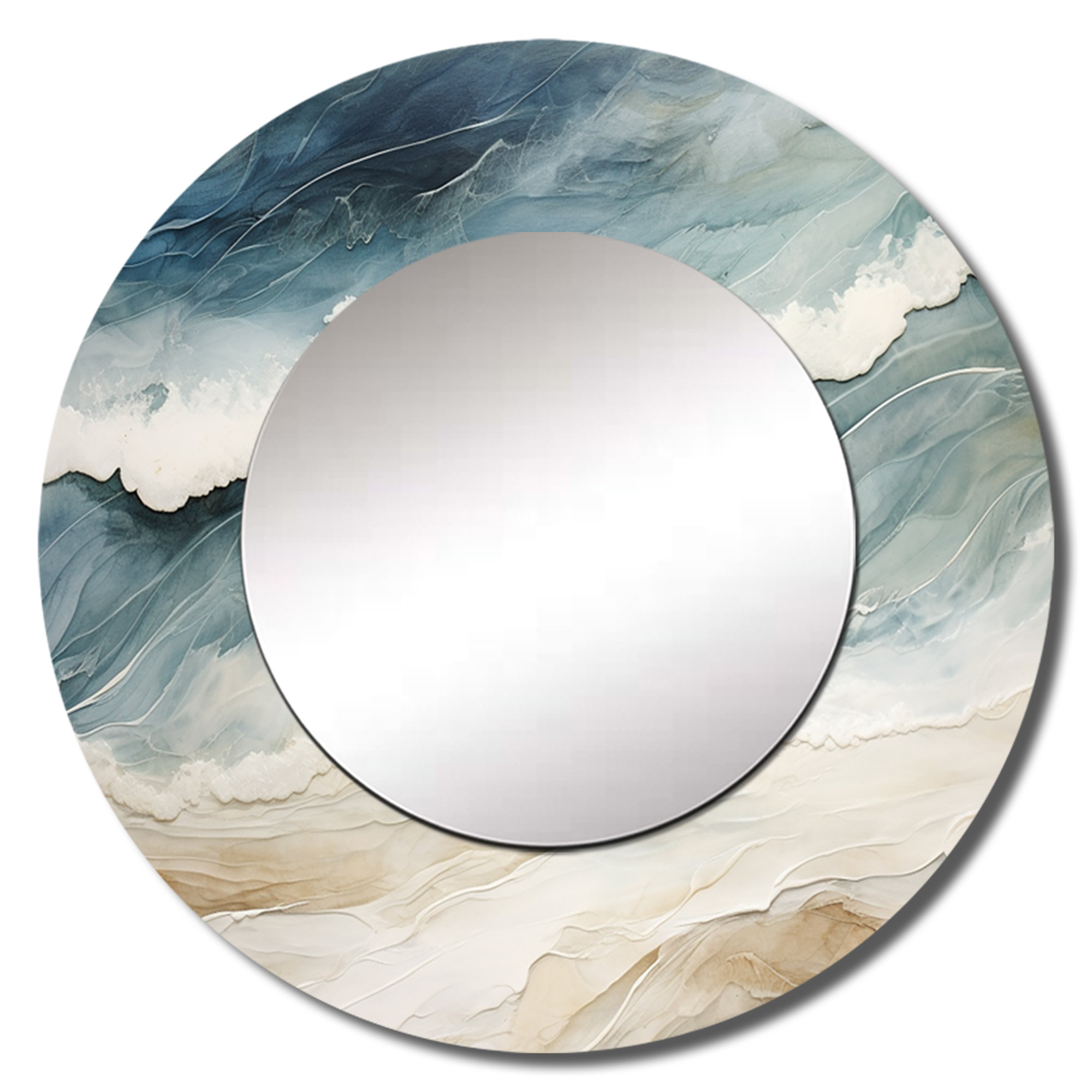 East Urban Home Runnie Modern Blue And Beige Sand Aerial View III ...