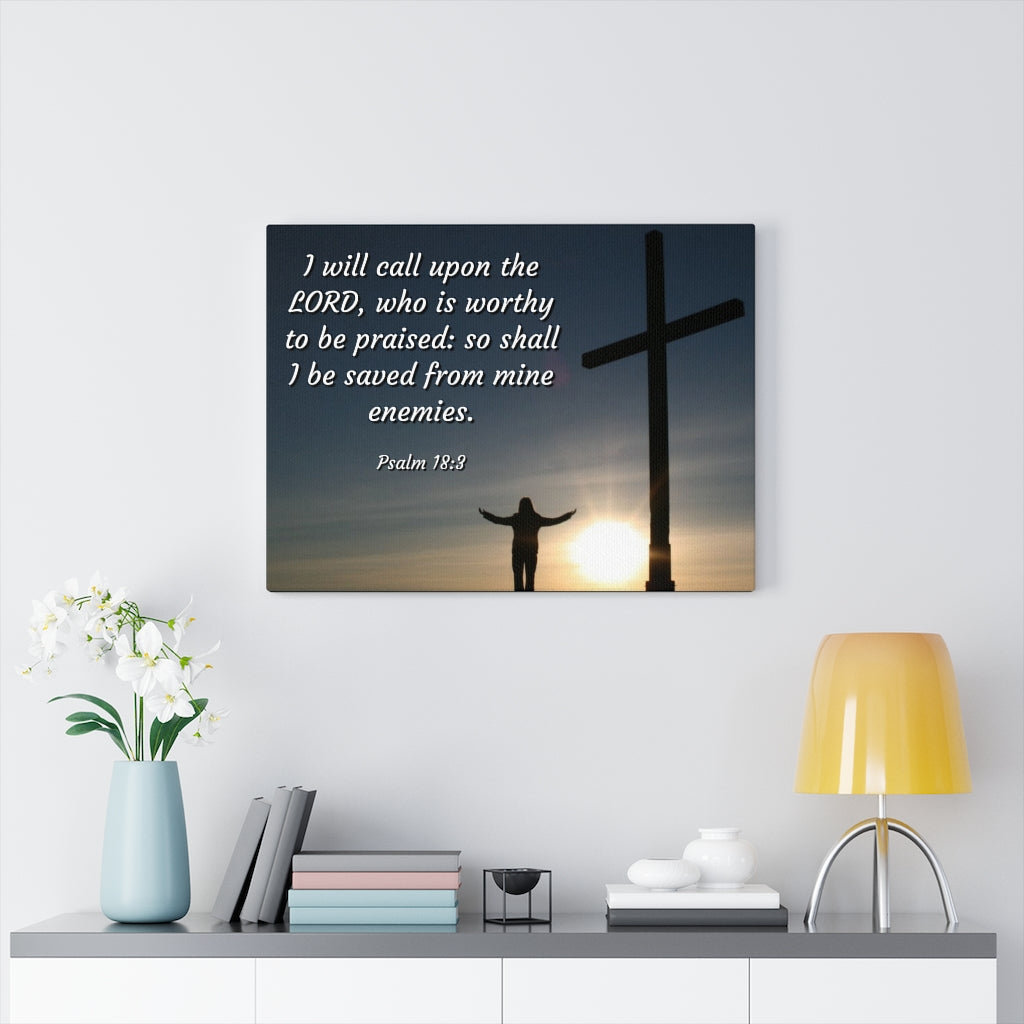 Trinx Worthy Psalm 18:3 Christian Wall Art Bible Verse Print Ready To ...