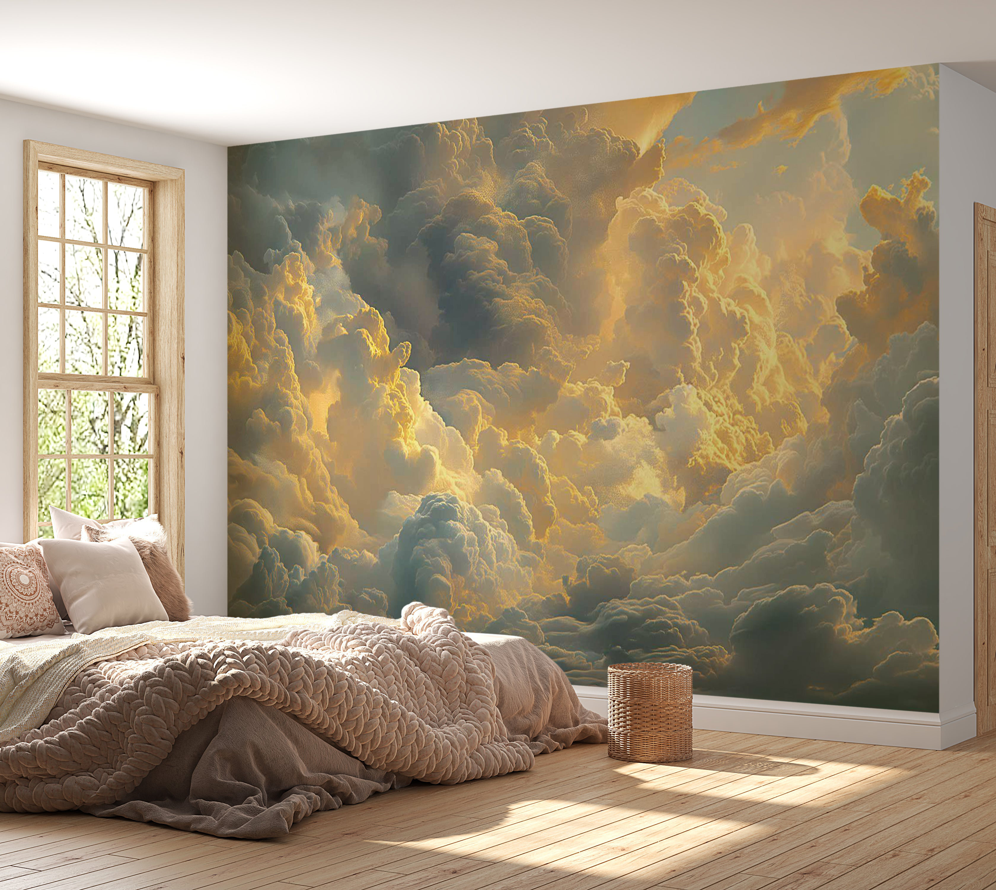 Lark Manor™ Peel & Stick Landscape Wall Mural - Clouds Evening Glow ...