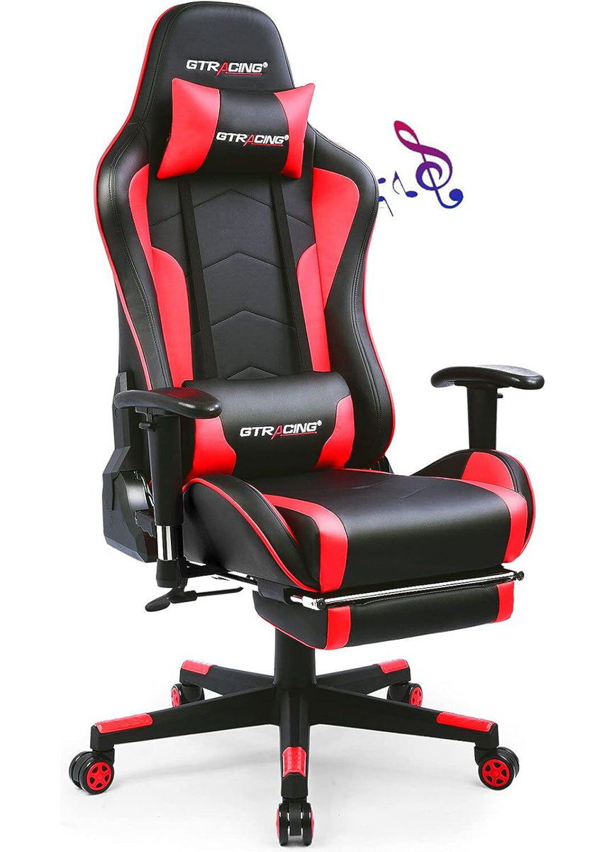 GTPLAYER Adjustable Reclining Ergonomic Faux Leather Swiveling PC ...
