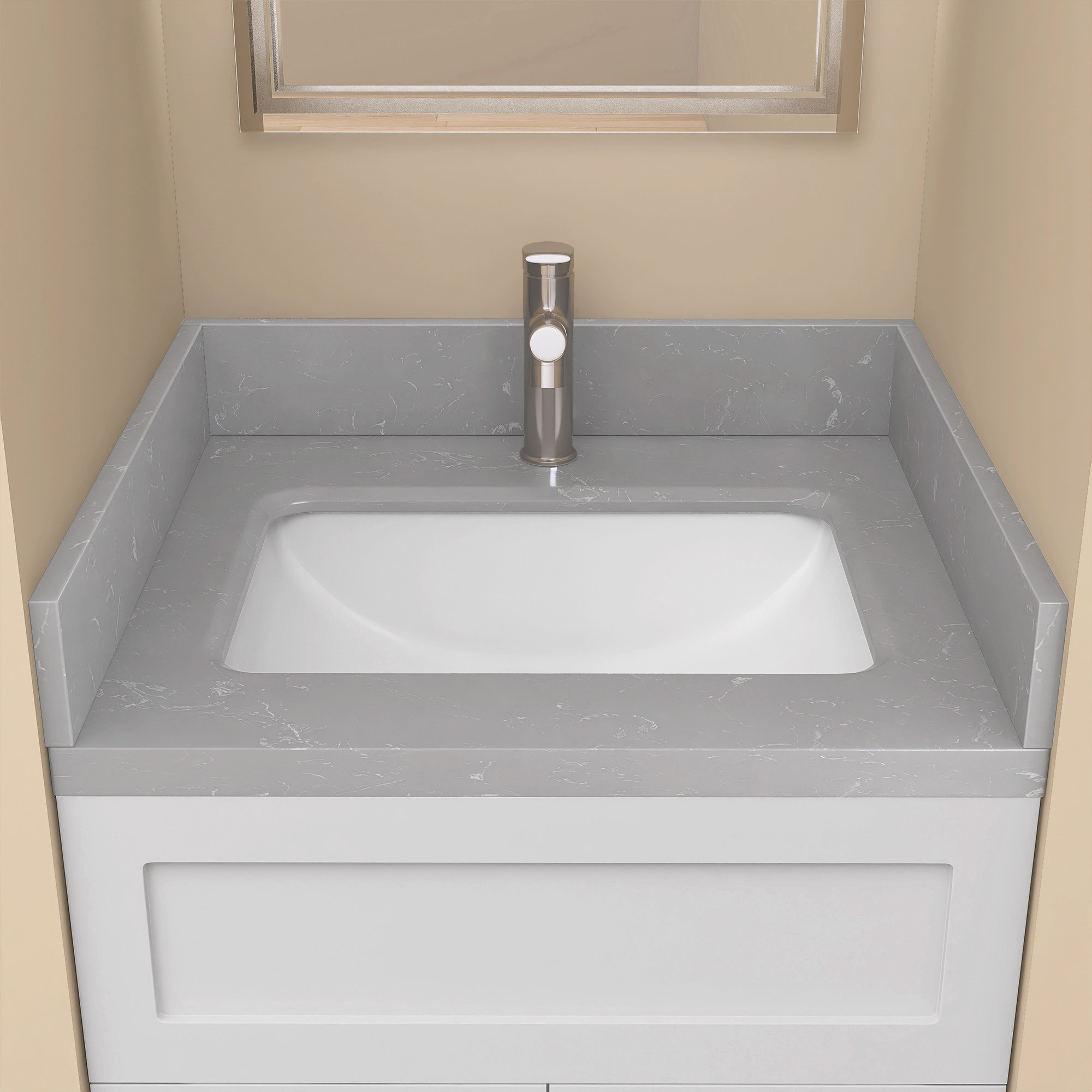 Ogonbrick 21"L X 4"H Engineered Stone Sidesplash Bathroom Vanity ...