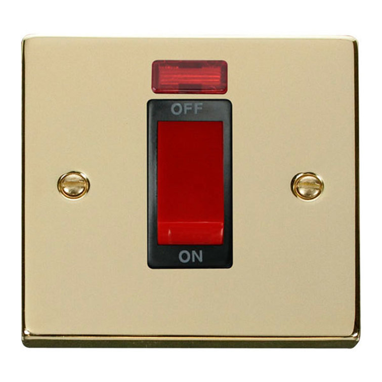 Marlow Home Co. Apenai Polished Brass 1 Gang Size 45A Switch with Neon ...