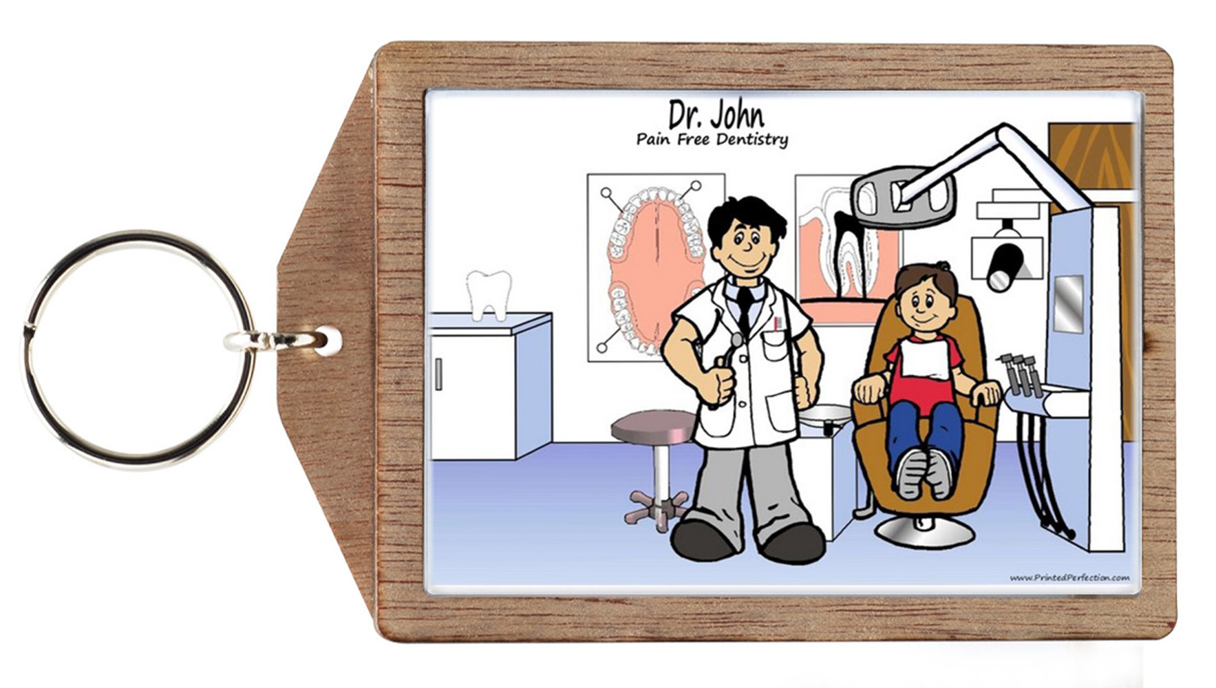 Printed Perfection Personalized Dentist - Male Key Chain | Wayfair