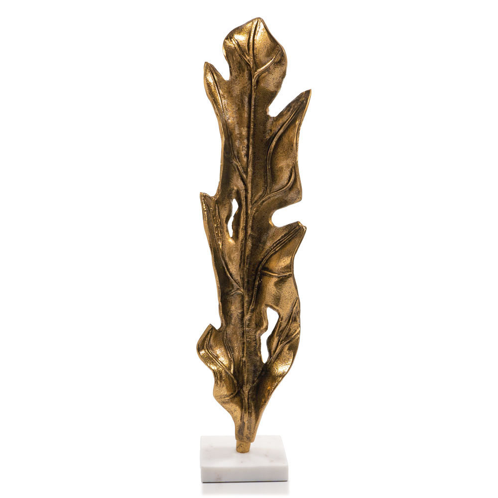 Latitude Run® Hoja Tall Gold Leaf Sculpture - Wayfair Canada
